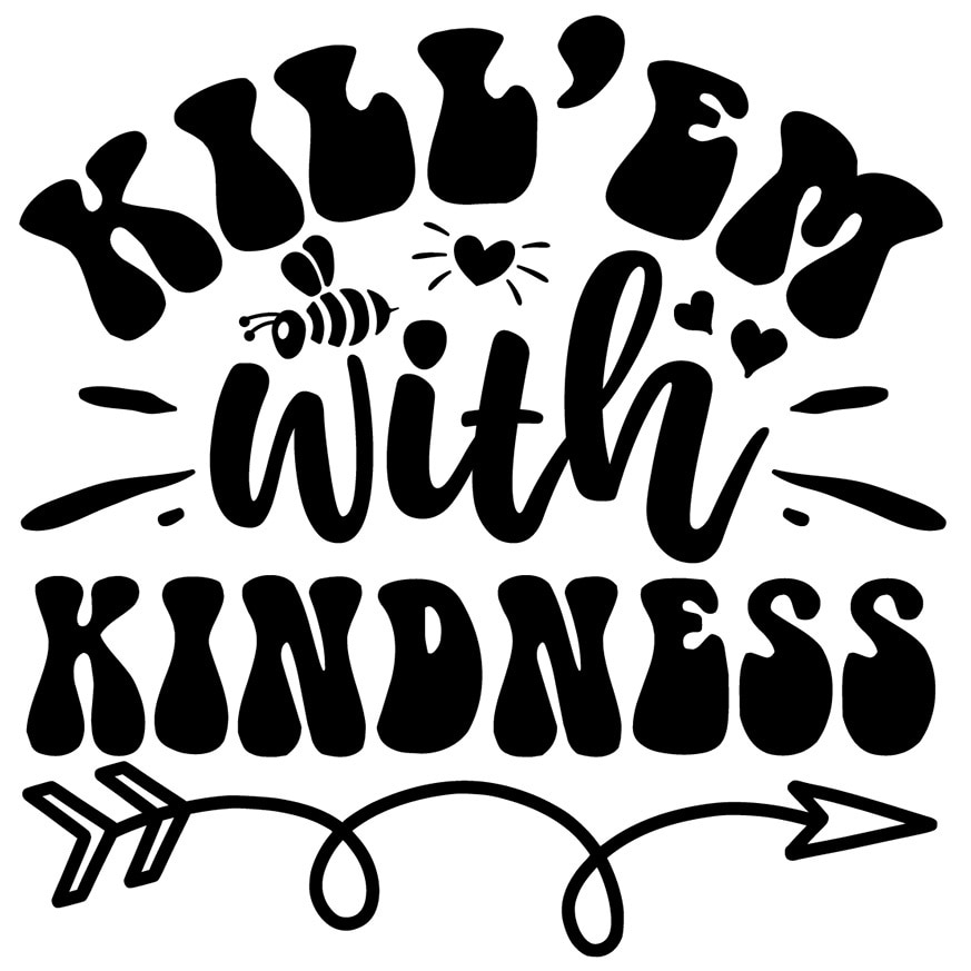 Външен стикер с пчела и сърца с текст "Uc*de-i cu bunatate", черен винил, 70 см - eMAG.bg