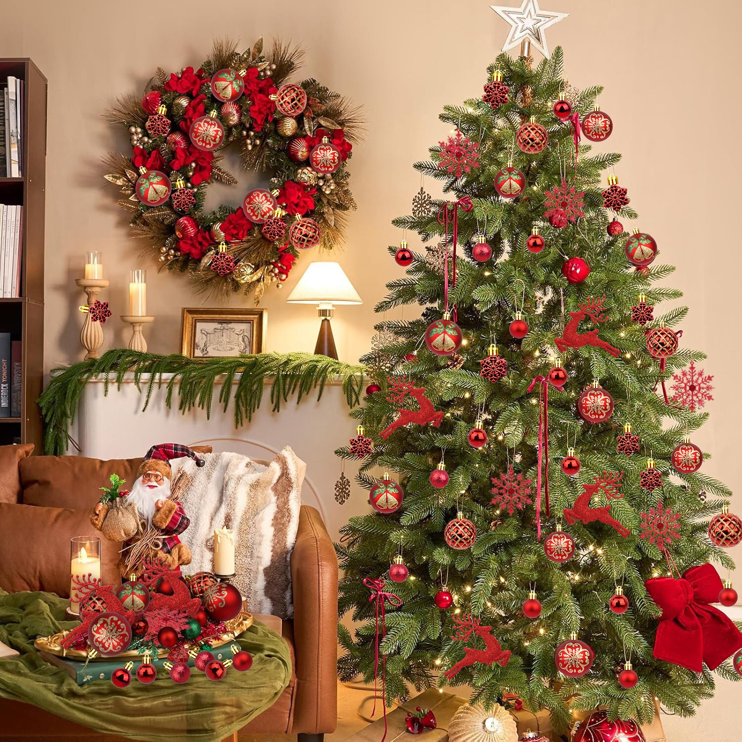 Set globuri brad Craciun SDLOGAL, 40 Pieses Ornamente de Craciun Xmas ...