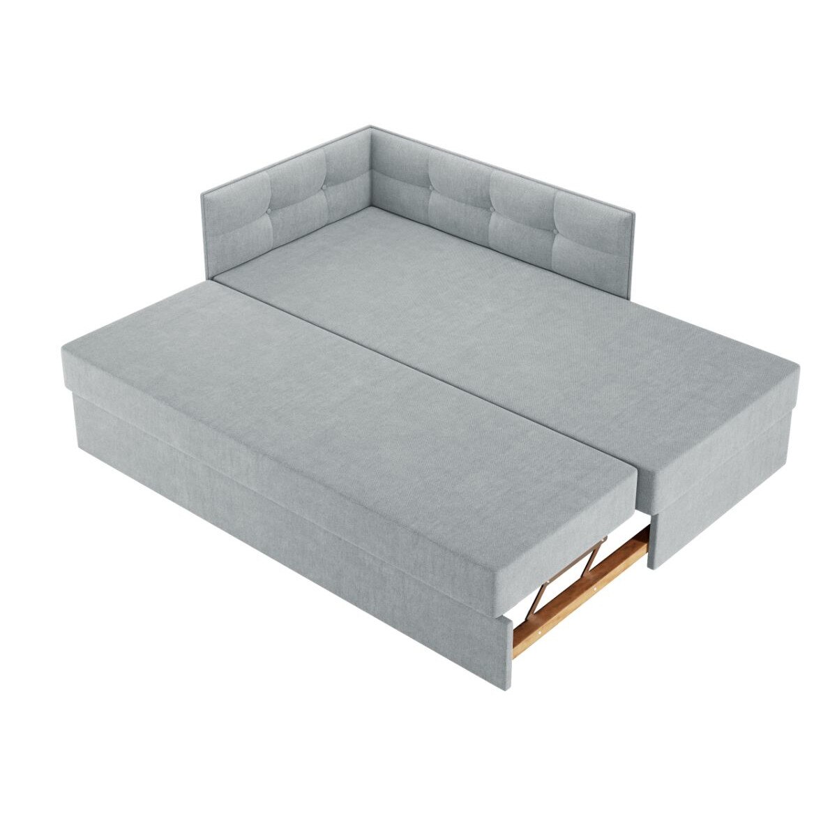 Pat o persoana Story, extensibil, tapitat stofa, 187 x 86 x 83 cm, Gri ...