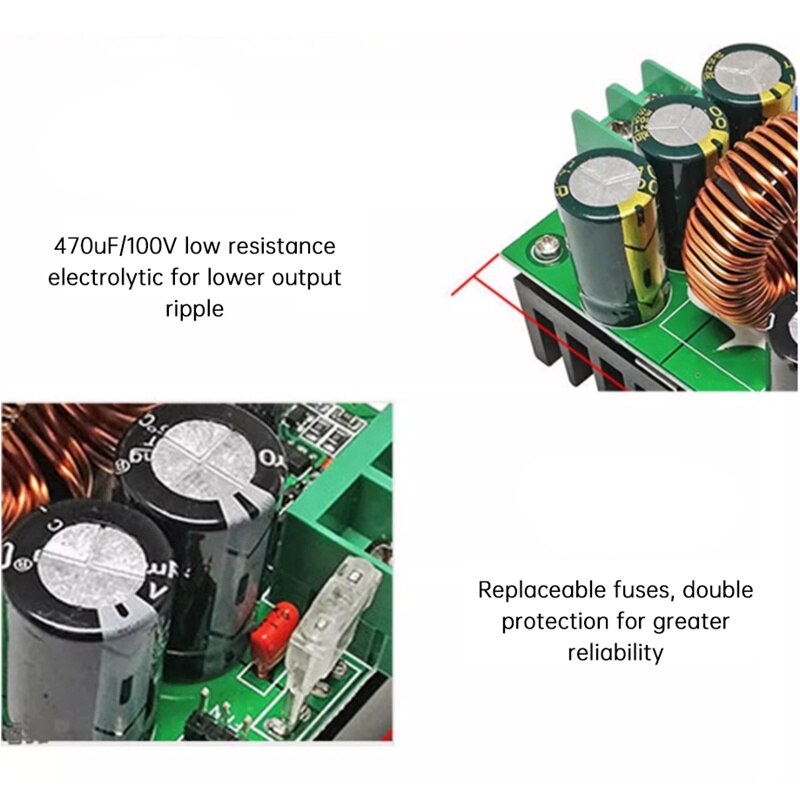 Convertor ridicator de tensiune step-up DC-DC de la 10-36V la 12-80V, 1200W - eMAG.ro