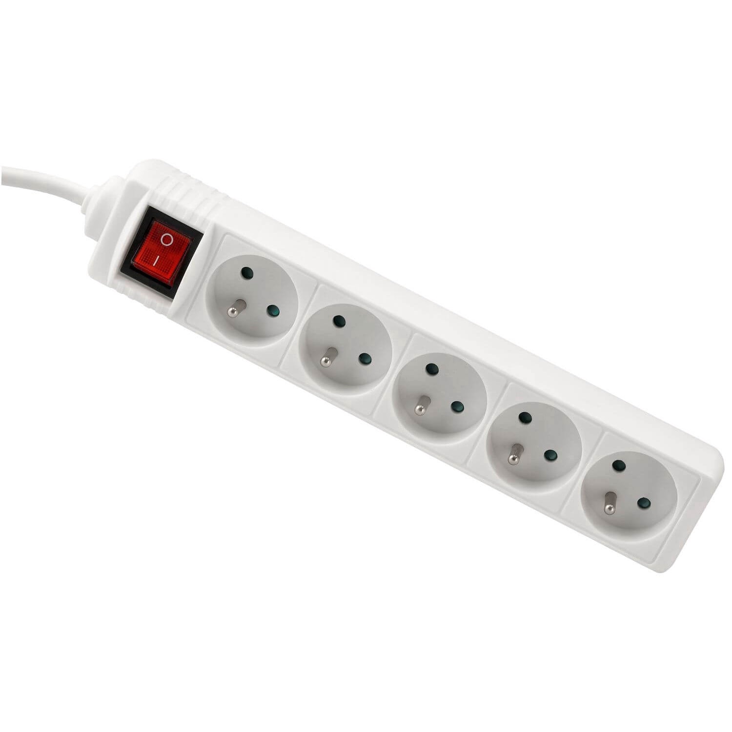 Extensie cu intrerupator 5m, 5 x priza 230V, alb - eMAG.ro
