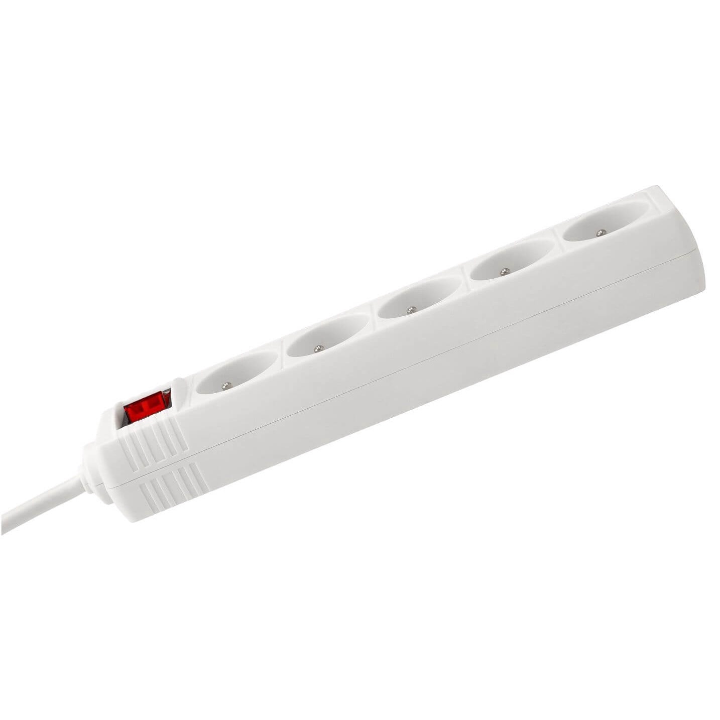 Extensie cu intrerupator 5m, 5 x priza 230V, alb - eMAG.ro