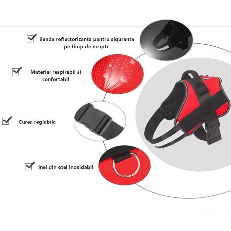 Ham pentru caini, Inscriptie "FRIEND", Rosu, Marime XXL, 42-60 kg - eMAG.ro