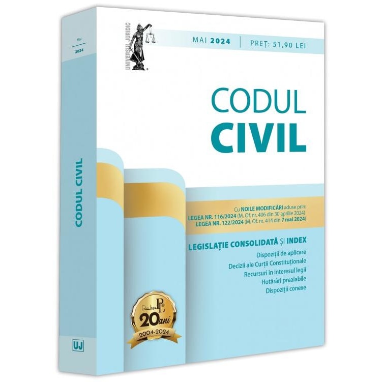 Codul civil. Editie tiparita pe hartie alba, mai 2024, Dan Lupascu ...