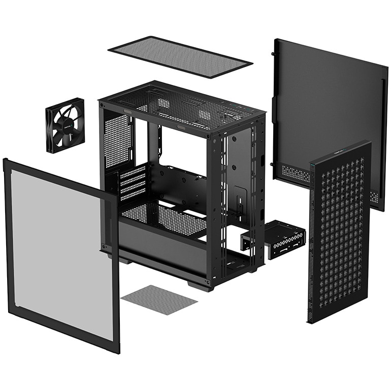 Carcasa DeepCool CH370, Mini Tower, fara sursa, mATX | mini ITX negru ...