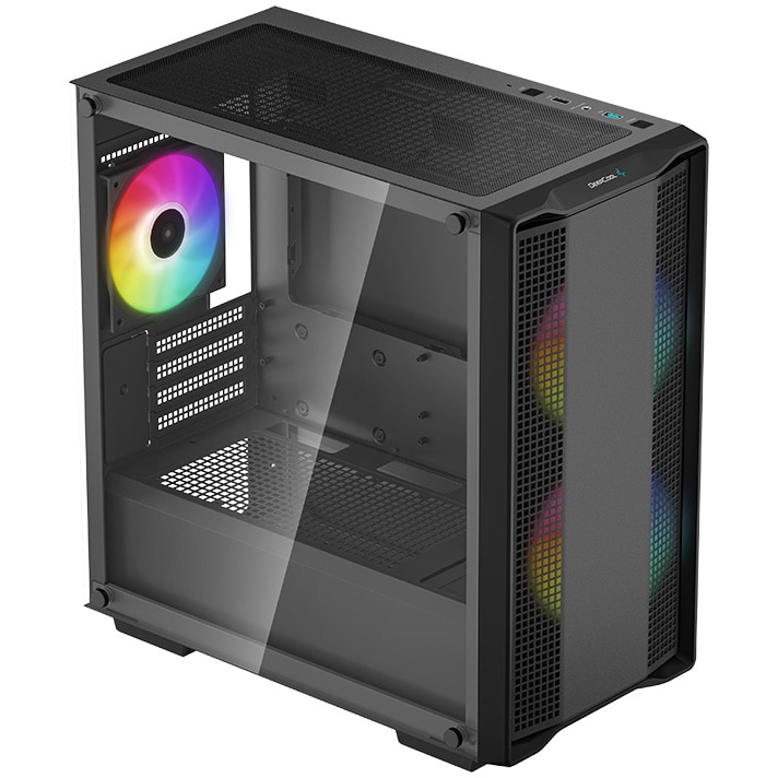 Carcasa DeepCool CC360 ARGB, Mid-Tower, fara sursa, mATX negru - eMAG.ro