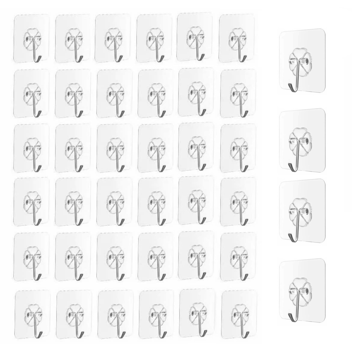 Carlige adezive, 33lbs, transparente, set 40 bucati - eMAG.ro