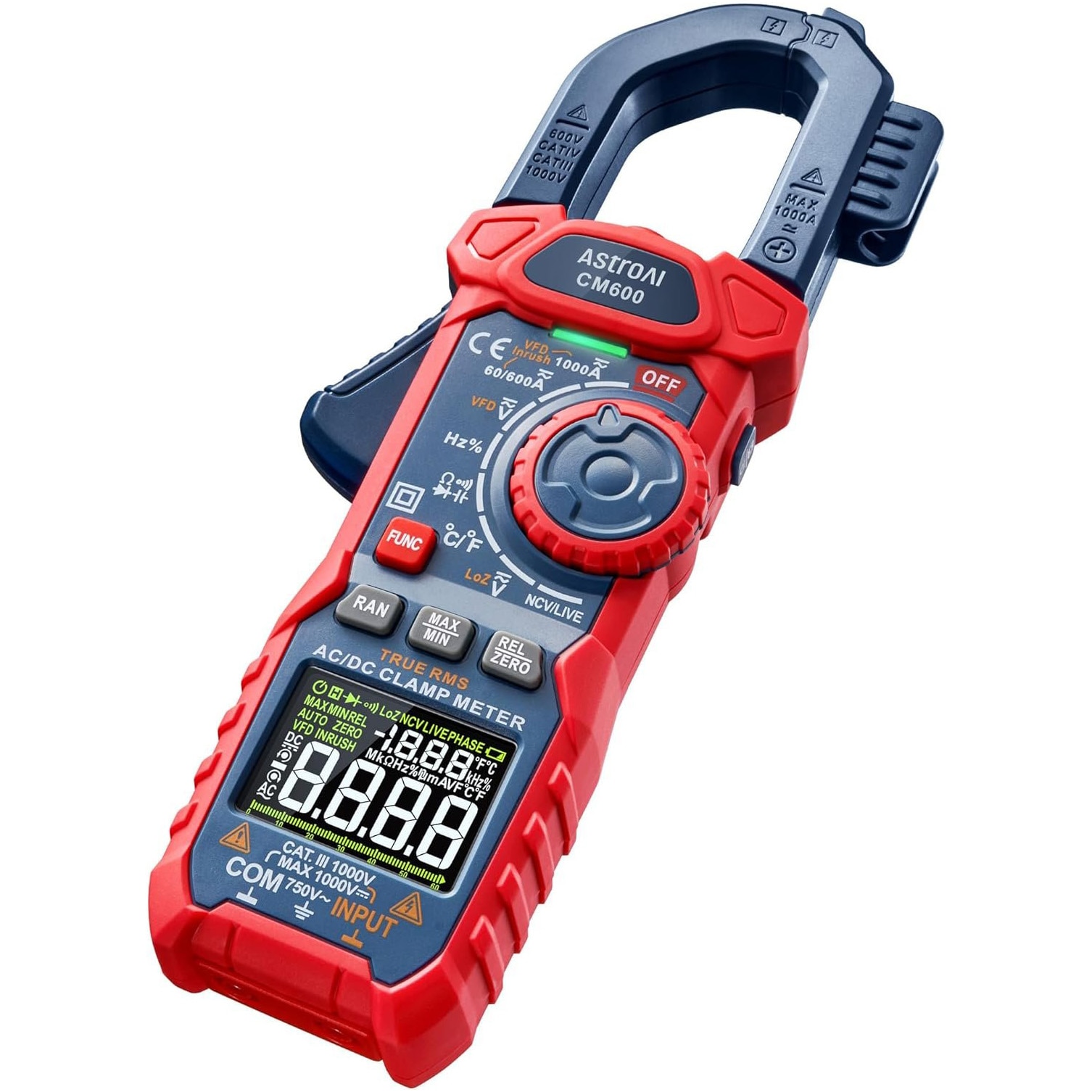 Clampmetru (cleste ampermetric) Multimetru digital AstroAI CM600, 6000 ...
