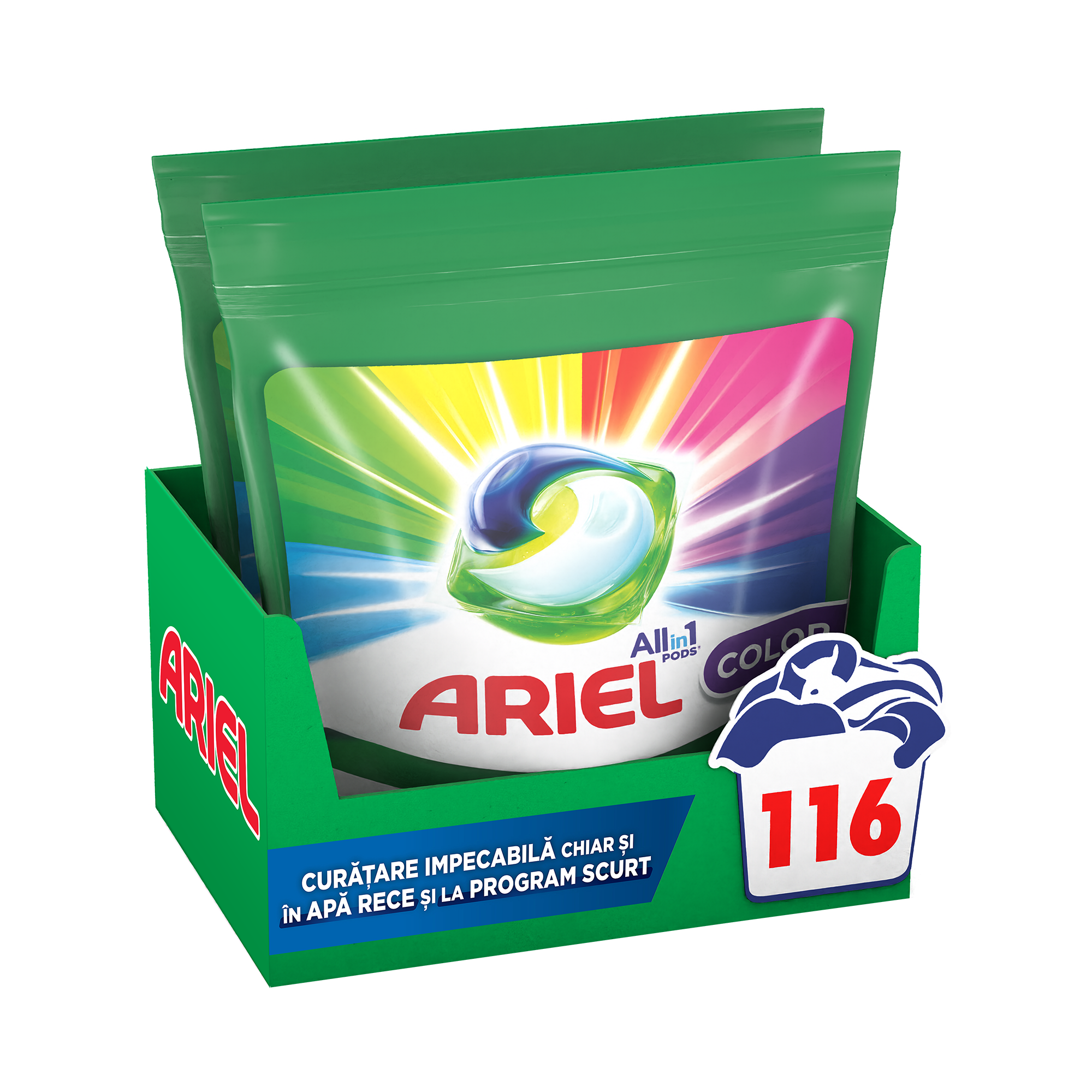 Detergent de rufe capsule Ariel All-in-One PODS Color, 116 spalari ...