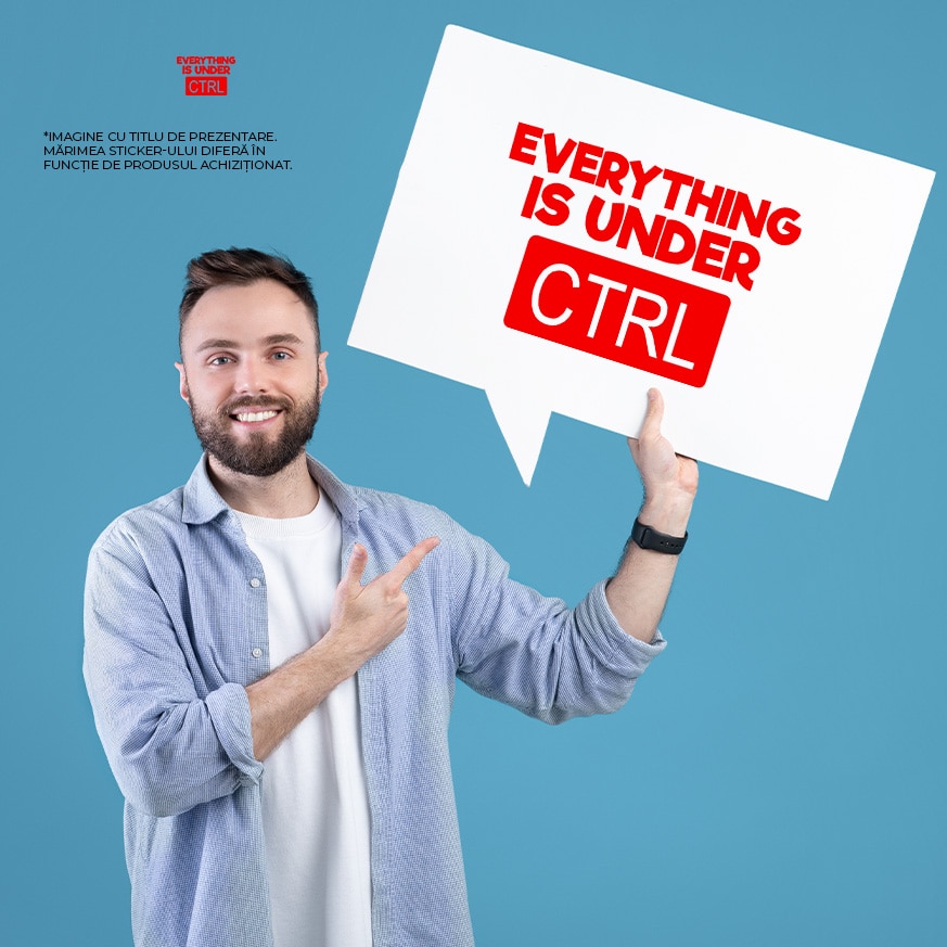 Sticker Exterior cu buton de pe tastatura si mesajul "Everything is ...