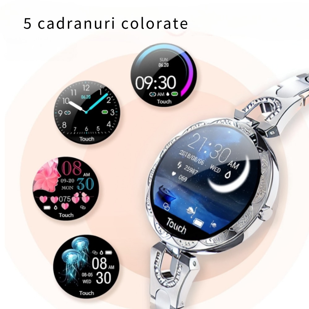 Ceas inteligent pentru femei, INCENTIUM, telefon Android iOS, monitor ...