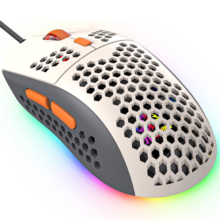 Mouse gaming Timebox, USB, Ultra-usor, Ergonomic, 6400 DPI, RGB Led, 3 ...