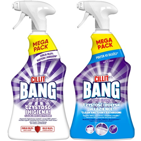 Комплект разтвори за повърхности за баня, Cillit, 900 мл - eMAG.bg