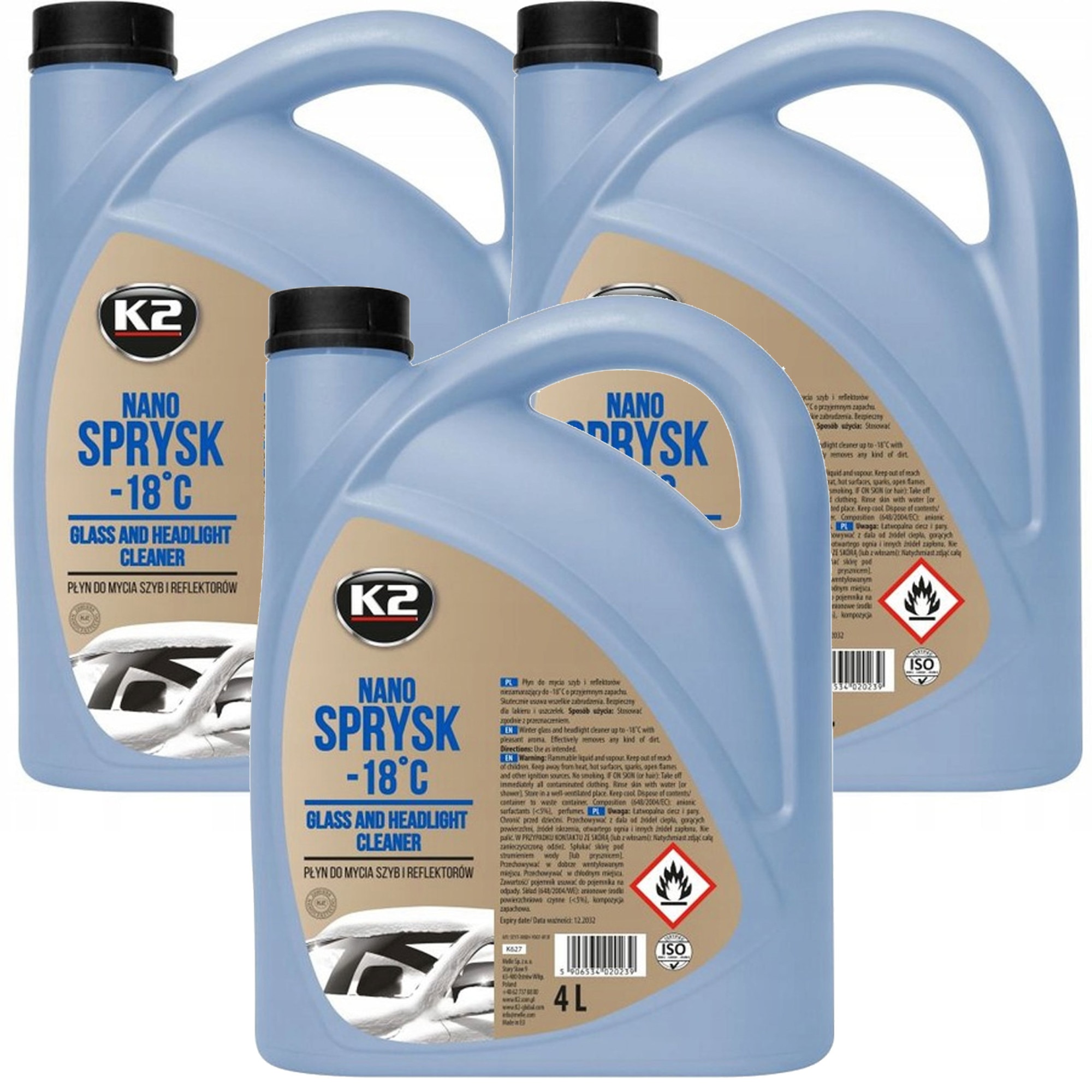 Set 3 x lichid de parbriz, K2, NANOSPRYSK -18C, set, 12L - eMAG.ro