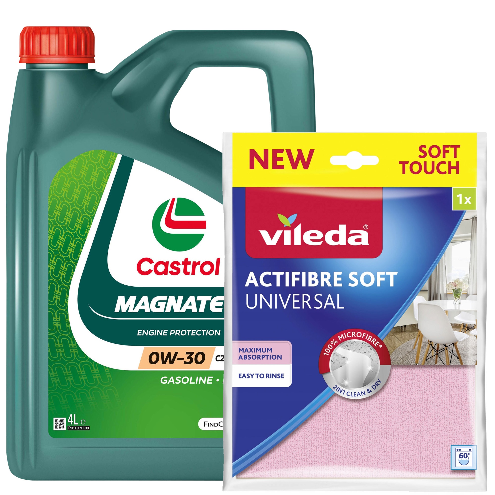 Set ulei motor si carpa actifibre, Castrol MAGNATEC 0W-30 C2, 4L ...