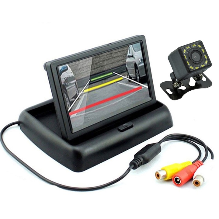 Kit camera de marsarier, JAMNGREL, cu 12 camere LED, ecran LCD pliabil ...