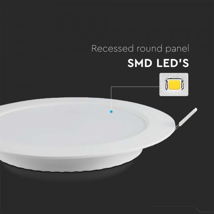 Süllyesztett kerek led spot 6W, 660 lm, IP20, hideg fény (6500K ...