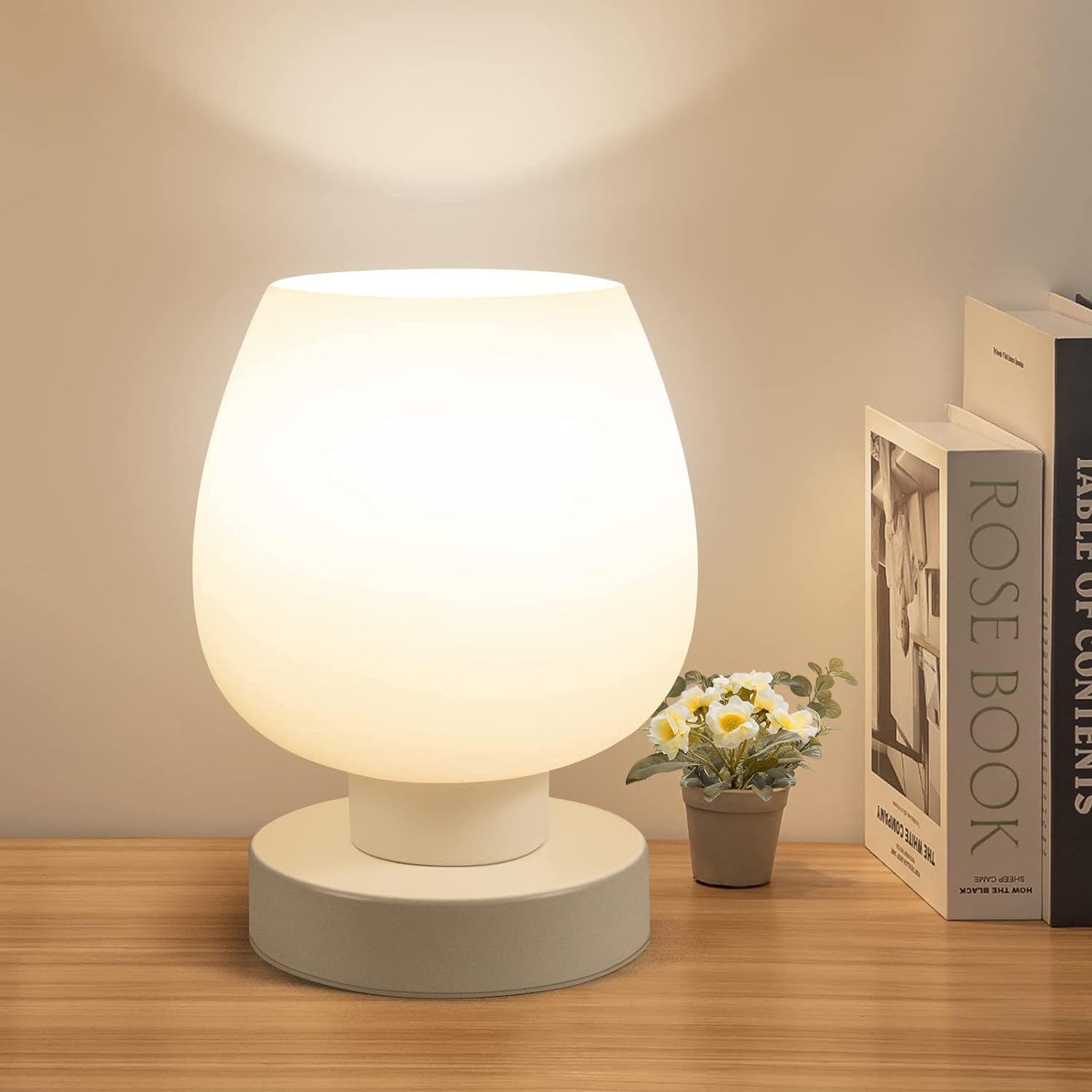 Veioza Dormitor si Birou Elindor® Alba, Design Modern, Minimalist, cu ...