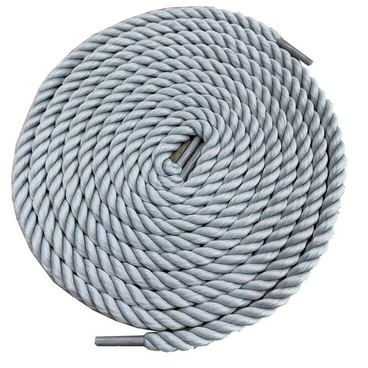 Set 2 sireturi rope laces - funie rasucita din bumbac, 125cm, Gri - eMAG.ro