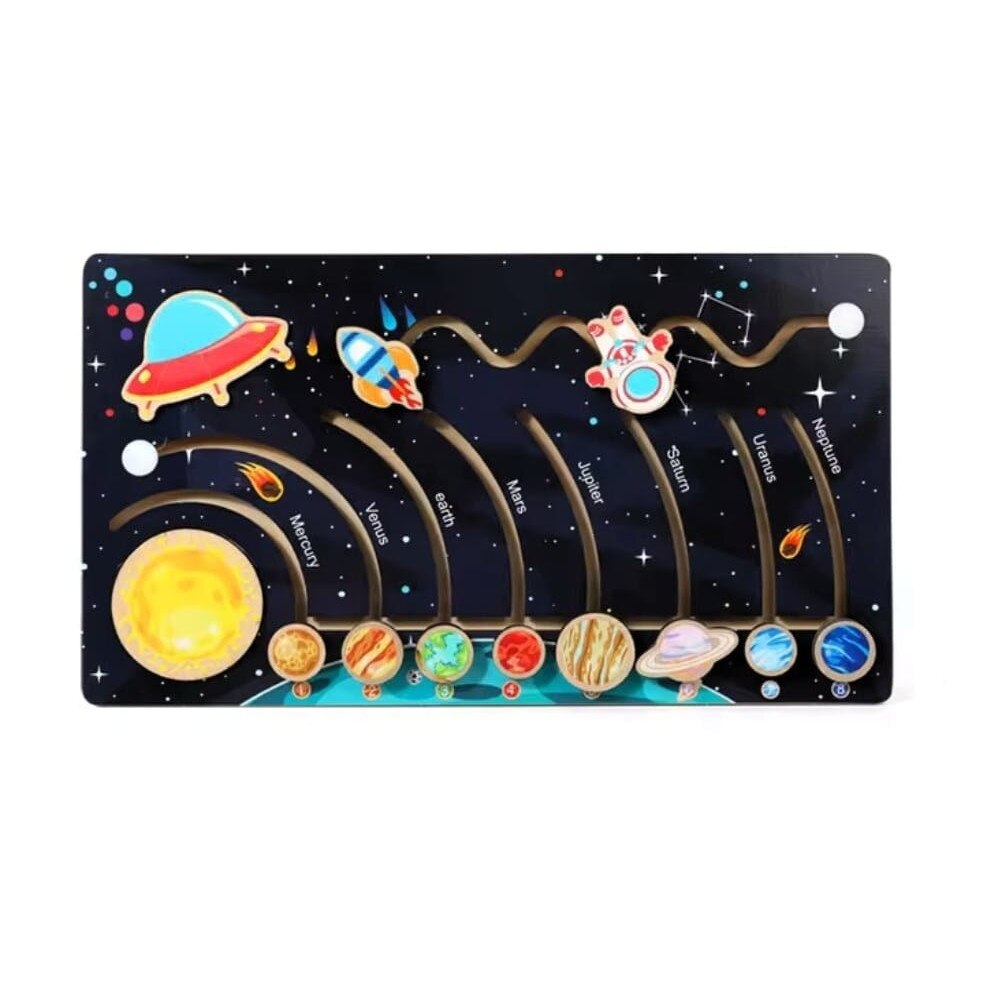 Sistemul solar, lemn, multicolor, 39 cm - eMAG.ro