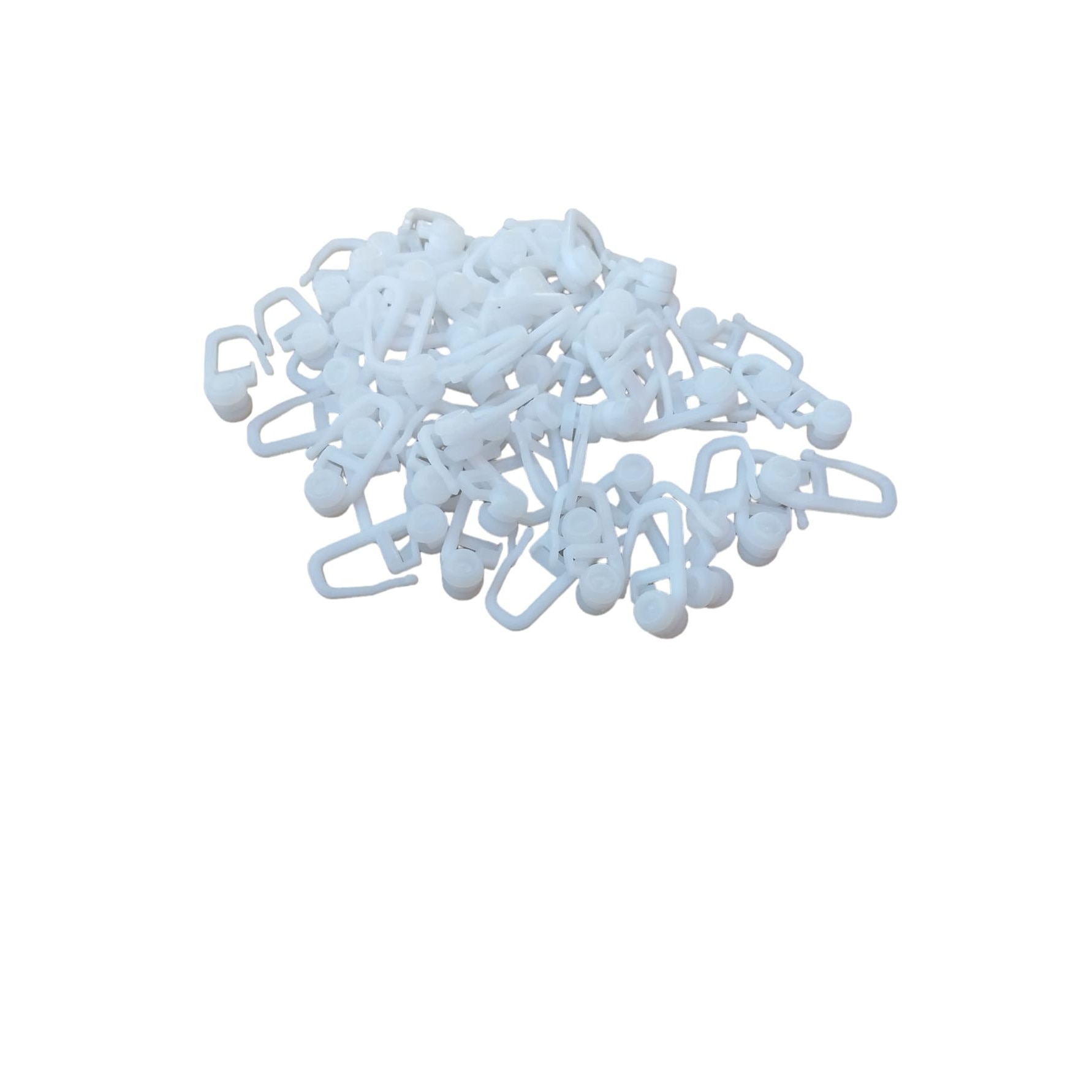 Set 50 carlige plastic albe cu rotita rola mica pentru sina PVC - eMAG.ro