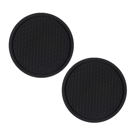 Set 2 suporturi bauturi, PVC, negru, 7x7cm - eMAG.ro
