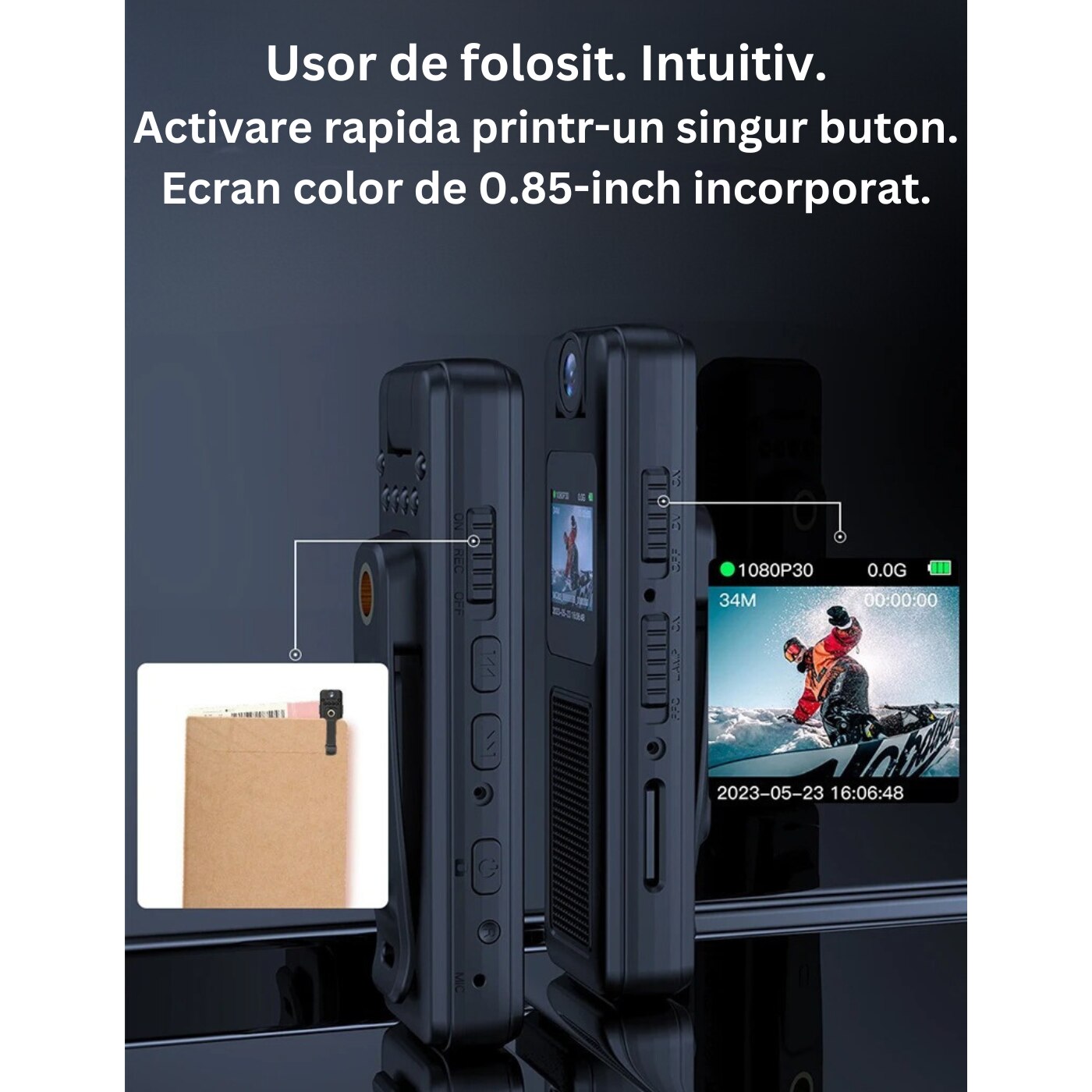 Camera Video Corporala NeoHGS®, Mini camera sport, Body Cam, Rezolutie ...