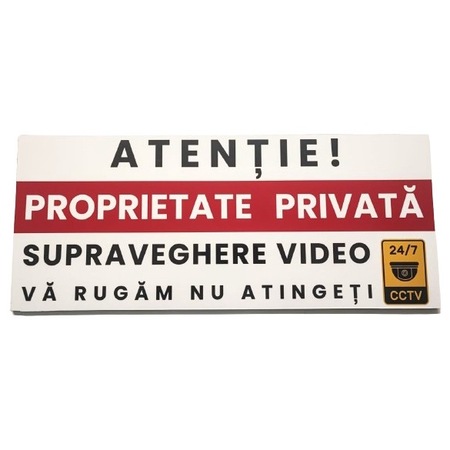 Indicator proprietate privata supravegheata video, placa bond grosime ...