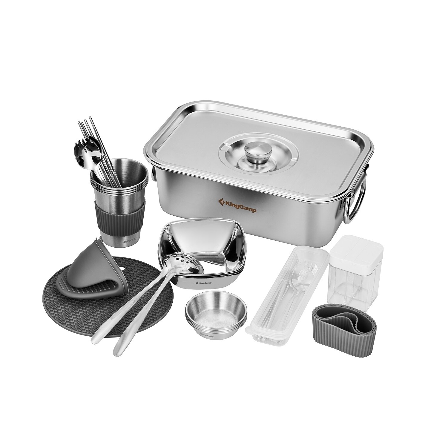 Set Bucatarie Camping King Camp Hot Pot, Inox, 4 Persoane - eMAG.ro