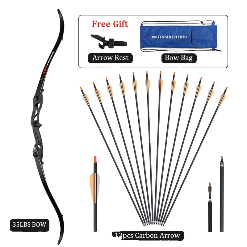Set de tir cu arcul, arc recurb, trusa de vanatoare, set de 35 lbs3 ...