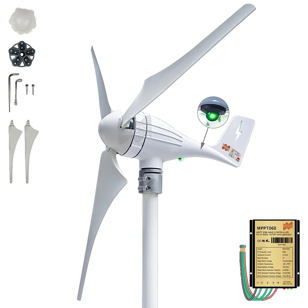 Turbina eoliana, 600W, 3 pale, 12V - eMAG.ro