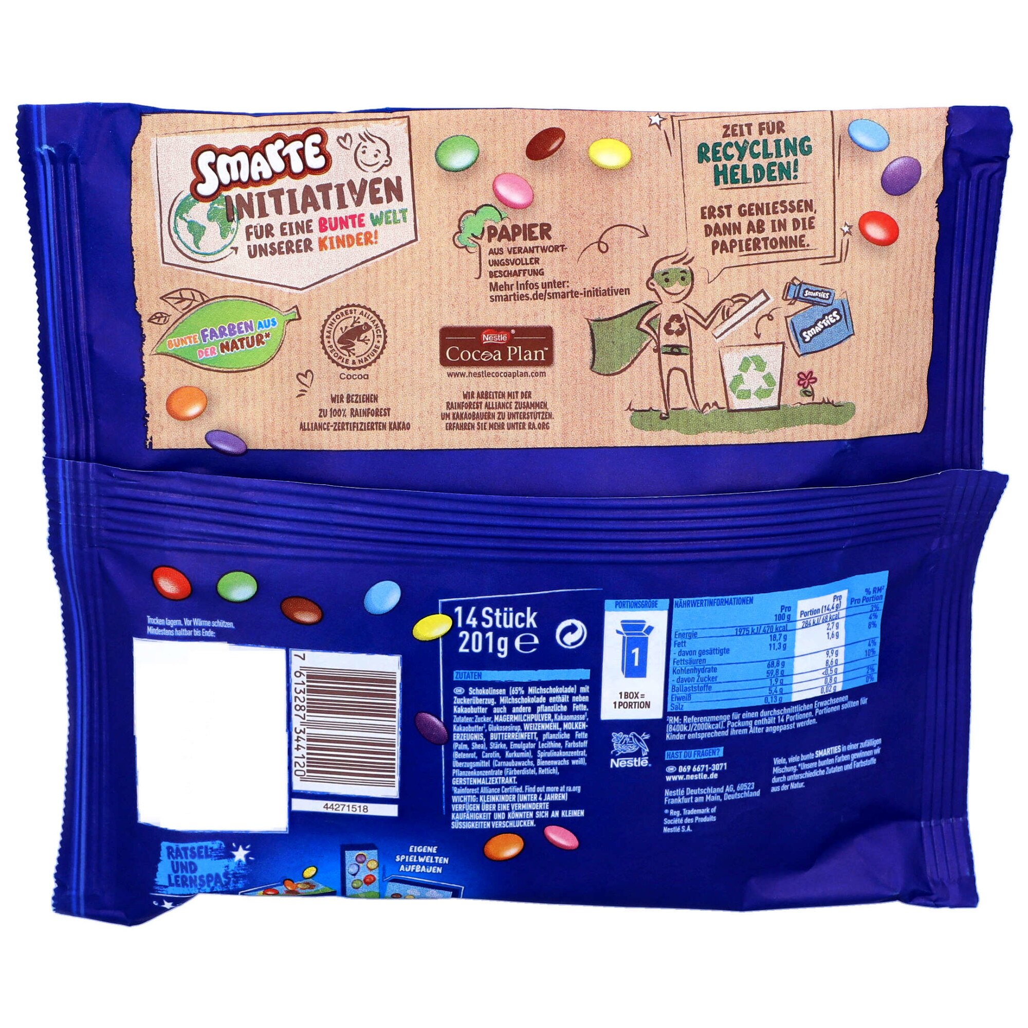 Bomboane de ciocolata cu lapte Smarties Mini pachete, 201g, 14 buc ...