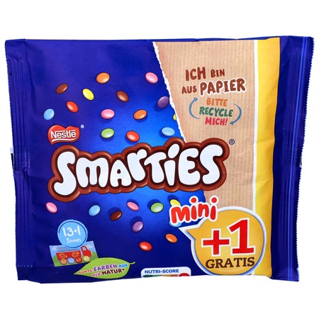 Bomboane de ciocolata cu lapte Smarties Mini pachete, 201g, 14 buc ...