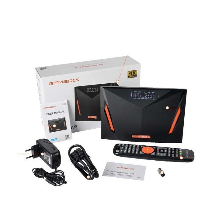Receptor satelit, GTMEDIA V8 UHD, 4K, EU Plug - eMAG.ro