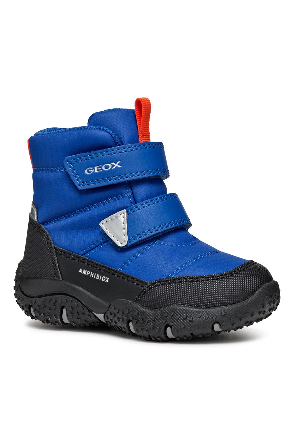 Geox, Ghete impermeabile cu inchidere velcro, Negru, Portocaliu ...