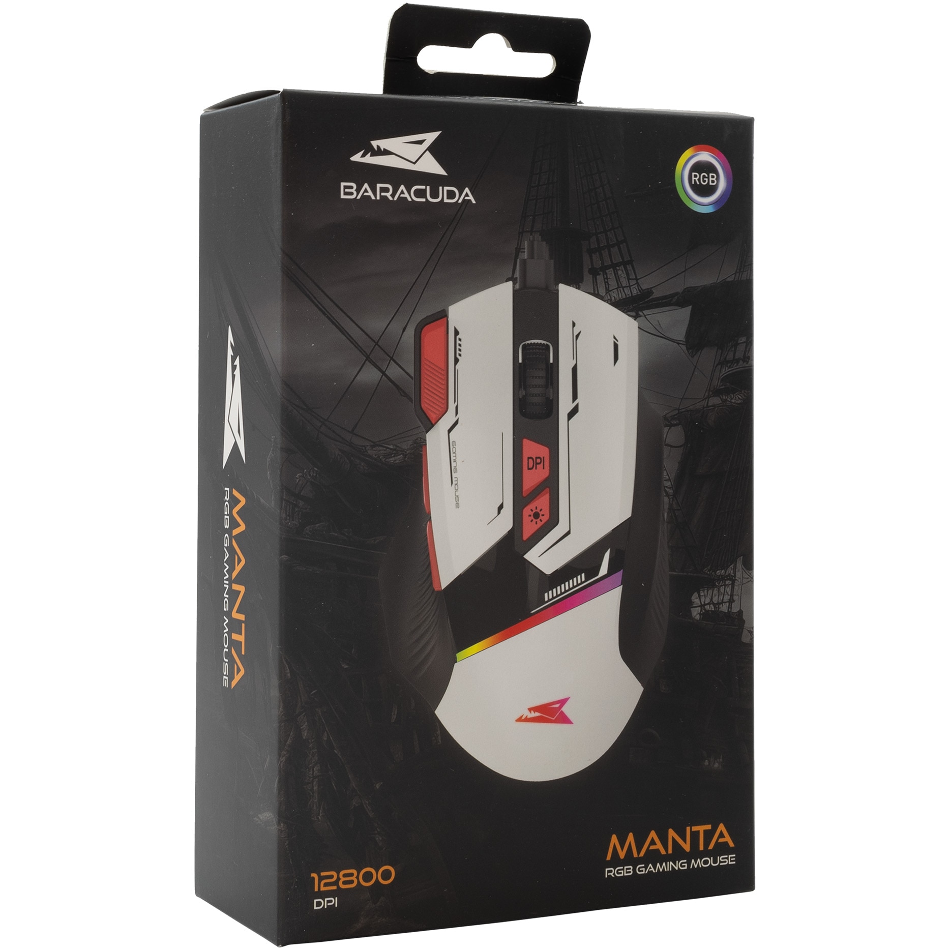 Mouse Gaming cu fir Barracuda MANTA, 12.800 DPI, 1.000Hz, 100IPS, 20G ...