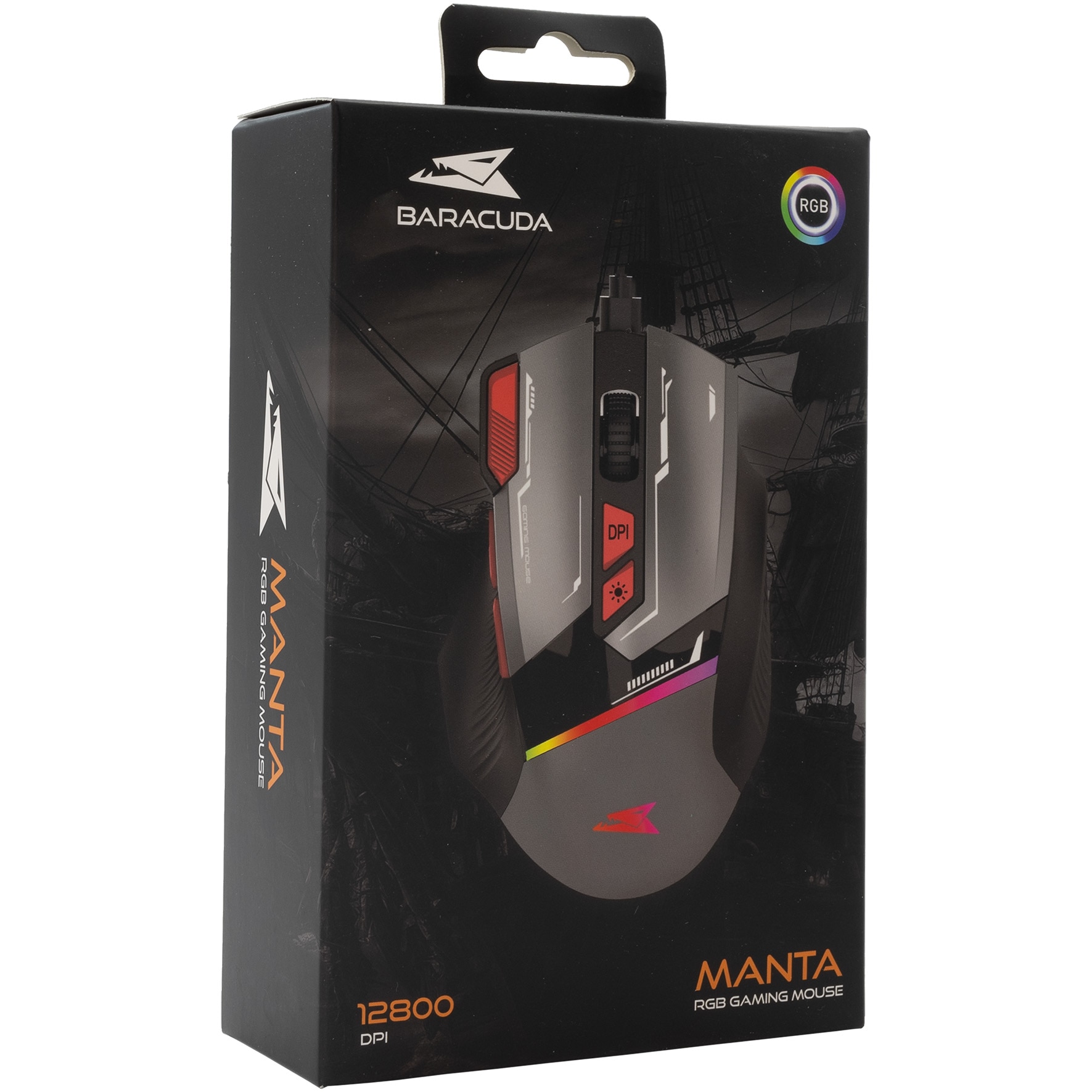 Mouse Gaming cu fir Barracuda MANTA, 12.800 DPI, 1.000Hz, 100IPS, 20G ...