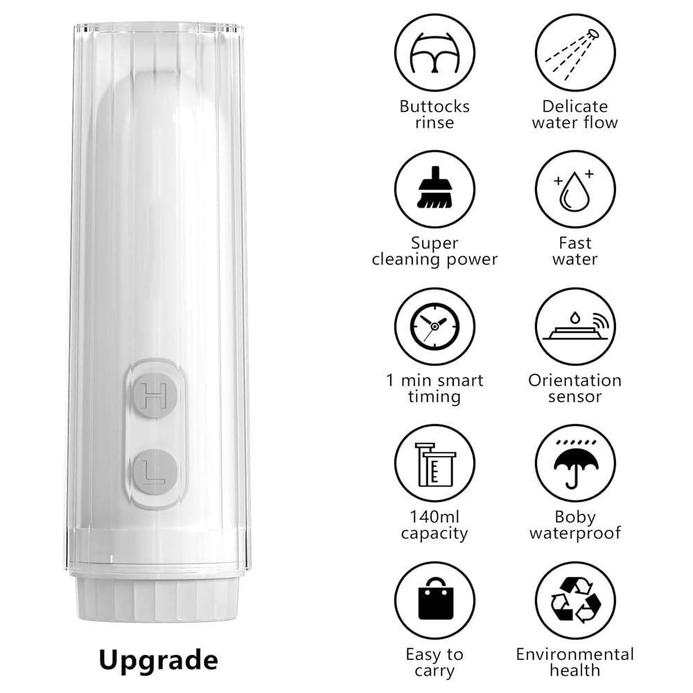 Bideu portabil pentru calatorie, silicon si ABS, duza ajustabila 180 ...