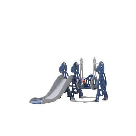 Tobogan copii, Plastic, Cu model, 170 cm, Gri/Albastru - eMAG.ro