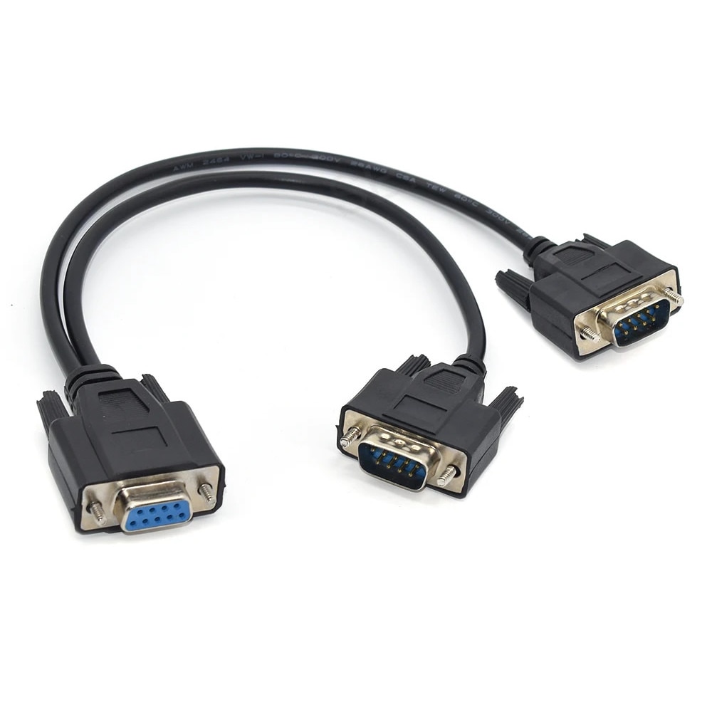 Cablu spliter port Serial 9 pini, Active, RS 232 mama la 2 tata ...