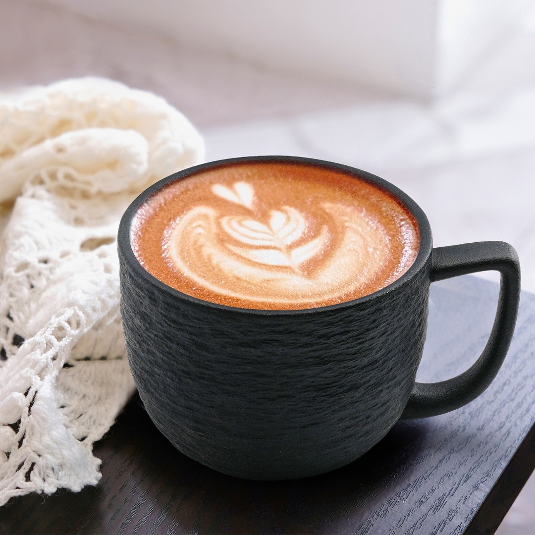 Set 4 Cani de cafea, colectia Oasis, ceramica, negru, 450 ml - eMAG.ro