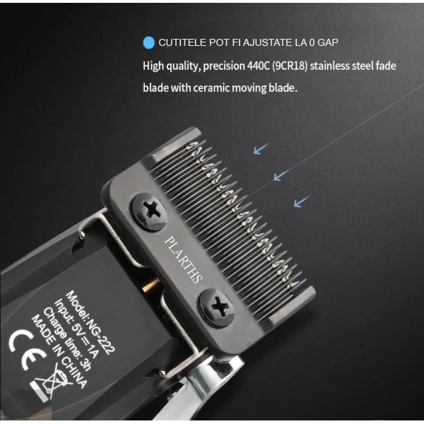 Masina de tuns profesionala cu acumulator, PLARTHS NG-222, motor ...