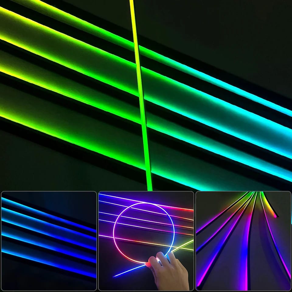Lumini Ambientale LED interior RGB Acrilice 18 in 1 Dinamice cu efect ...