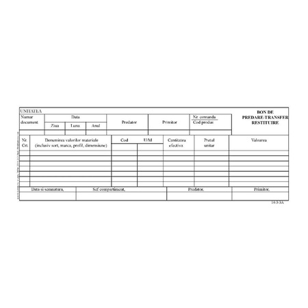 Bon de Predare Transfer Restituire 1/3 A4, 100 File/Carnet - eMAG.ro
