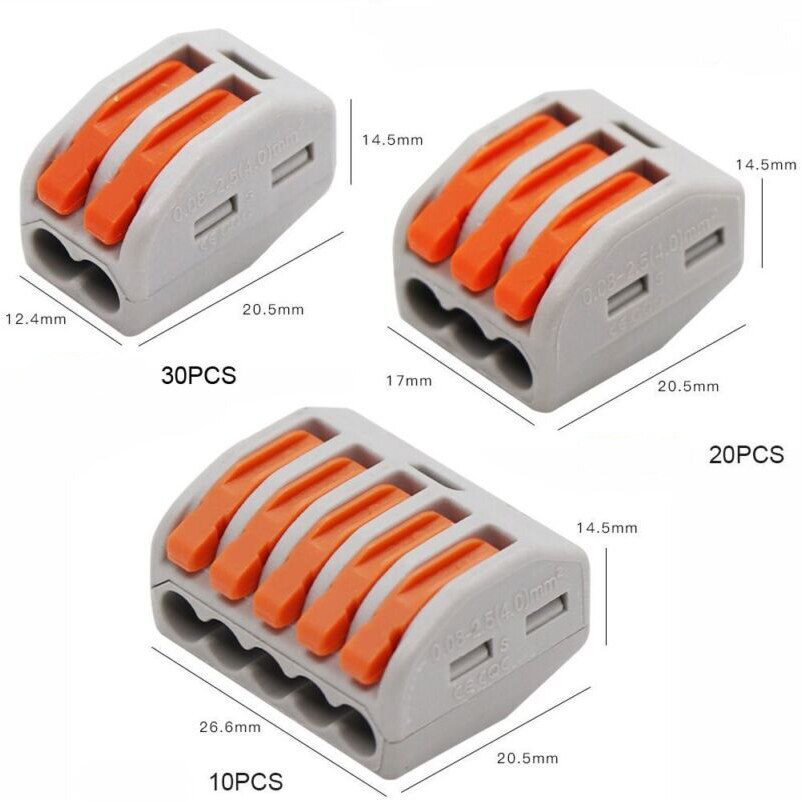 Set 60 bucati Conectori rapizi pentru conductori electrici, cu 2, 3, si ...