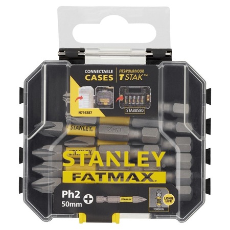 STANLEY - Bit impact PH2 x 50mm, 10 bucati [STA88573-XJ] - eMAG.ro