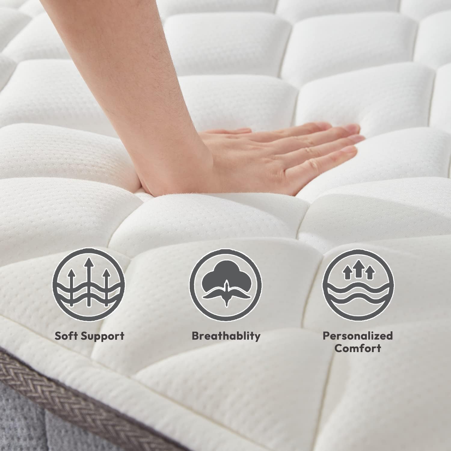 Saltea, tricotata, ignifugata, cu arcuri interioare, BDEUS, W16 ...