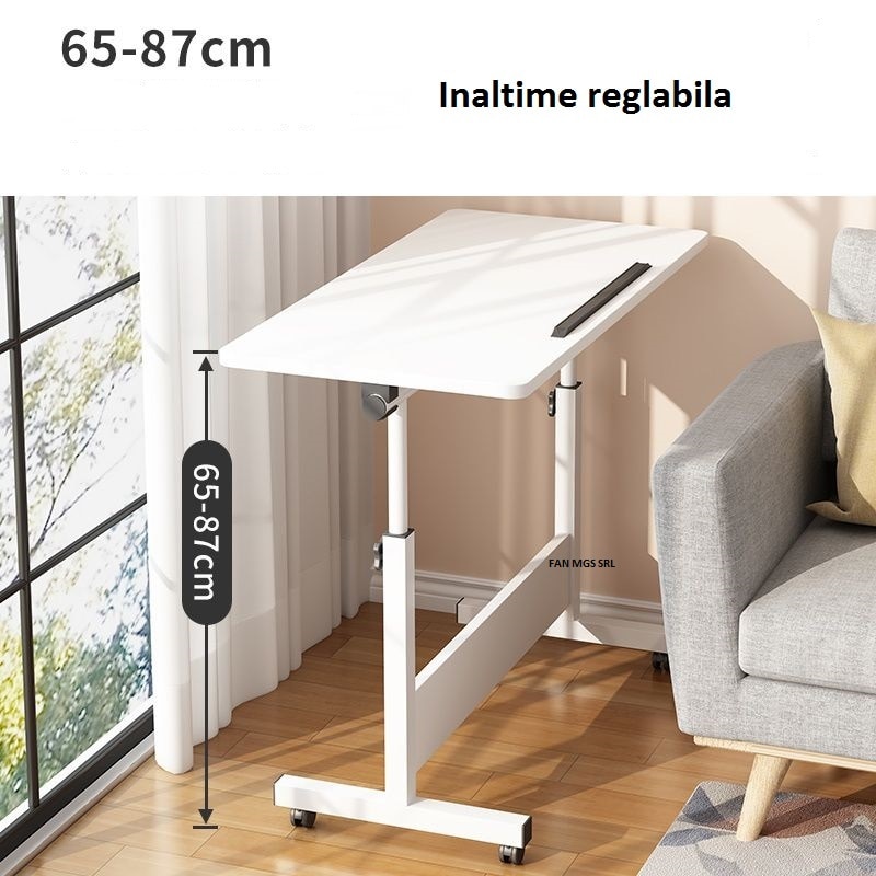 Birou mobil pliabil multifunctional, cu inaltime reglabila, roti ...