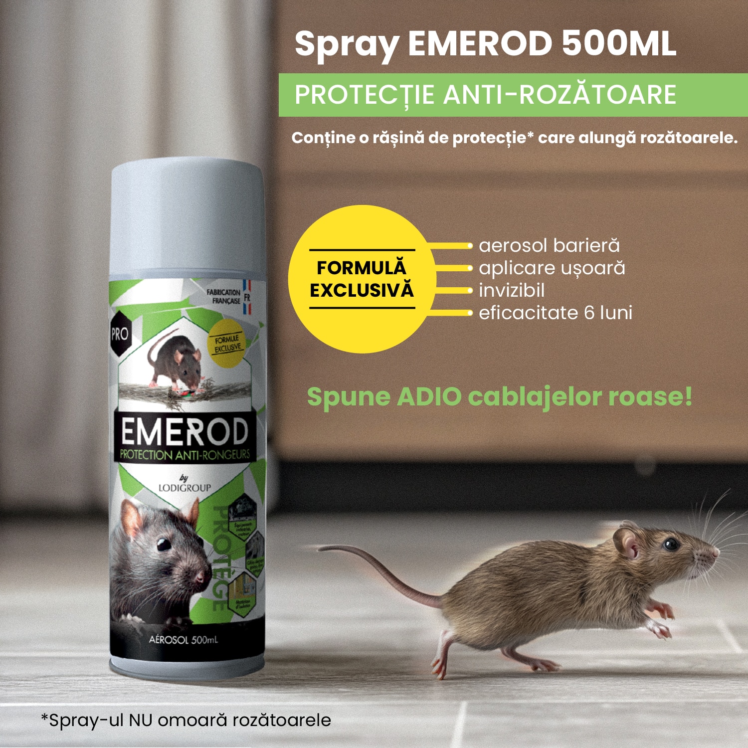 Spray protectie cablaje impotriva rozatoarelor, EMEROD, sobolani ...