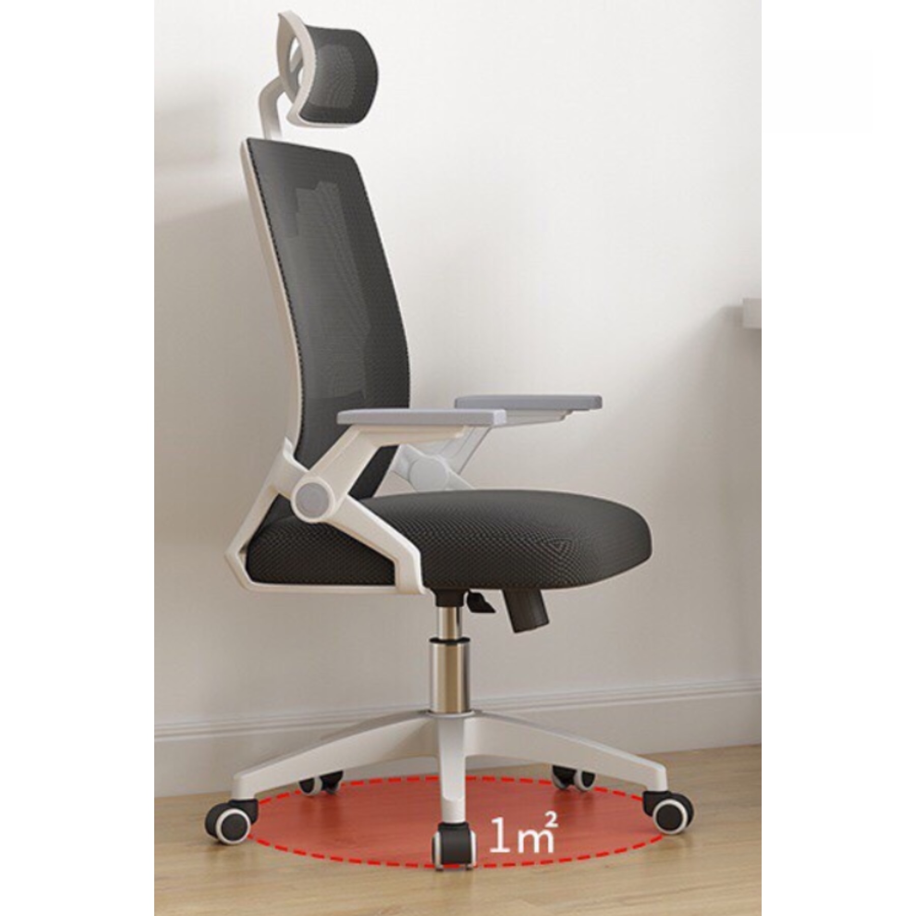 Scaun reglabil pentru Birou sau Gaming Ergonomic negru cu alb tetiera ...